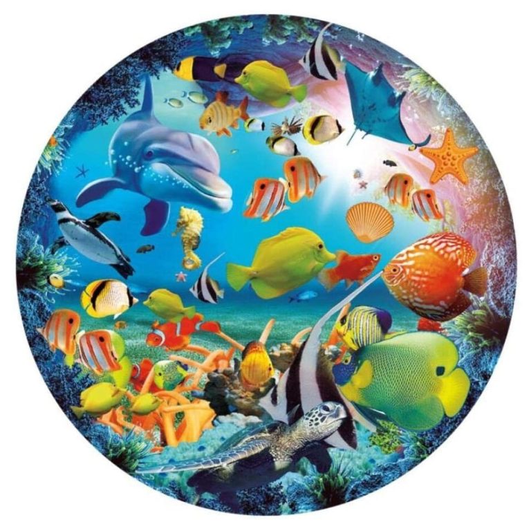 Ocean Sea World Round Puzzle – 1000 Pieces Jigsaw – NIVTTDOGCATTOY
