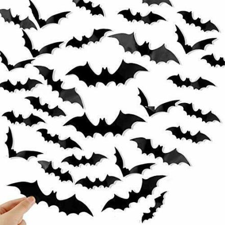 New Halloween 2021 3D Bats Stickers Realistic Wall Decals Stickers ...