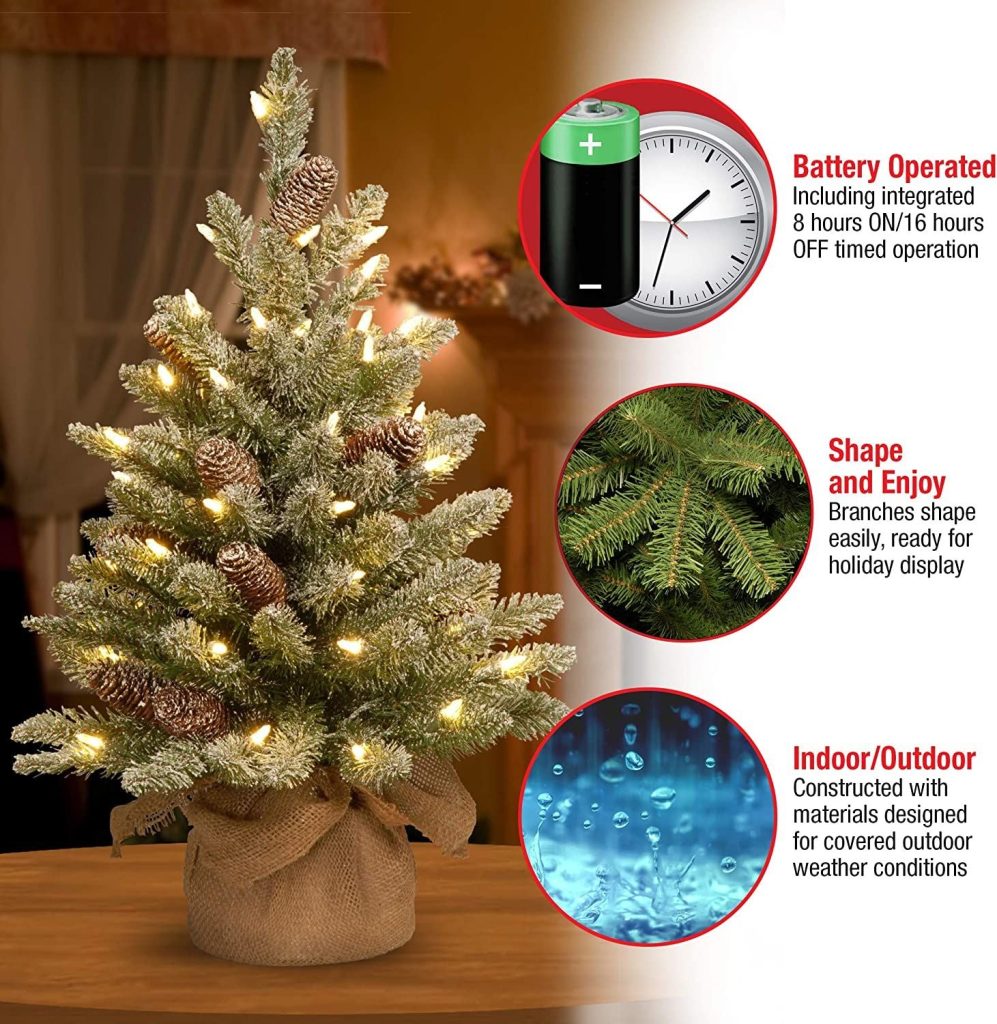 New Pre-lit Artificial Mini Christmas Tree | Includes Small White LED ...