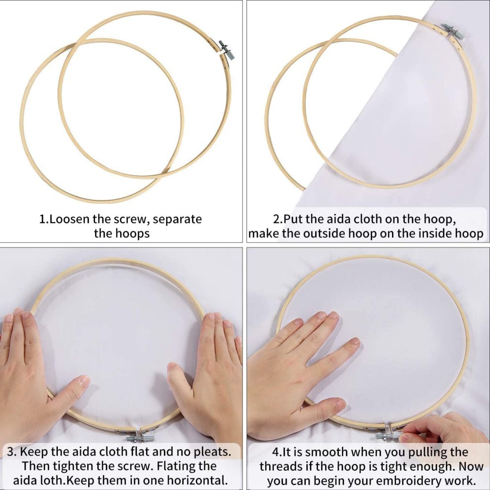 10 Pieces Embroidery Hoops Set Bamboo 8 inch – NIVTTDOGCATTOY