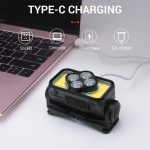 2023 Type-C Rechargeable Multifunctional COB Sensor Outdoor Portable ...