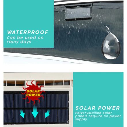 Solar Car Cooling Fan Powered Window Cooler For Interior Ventilation ...