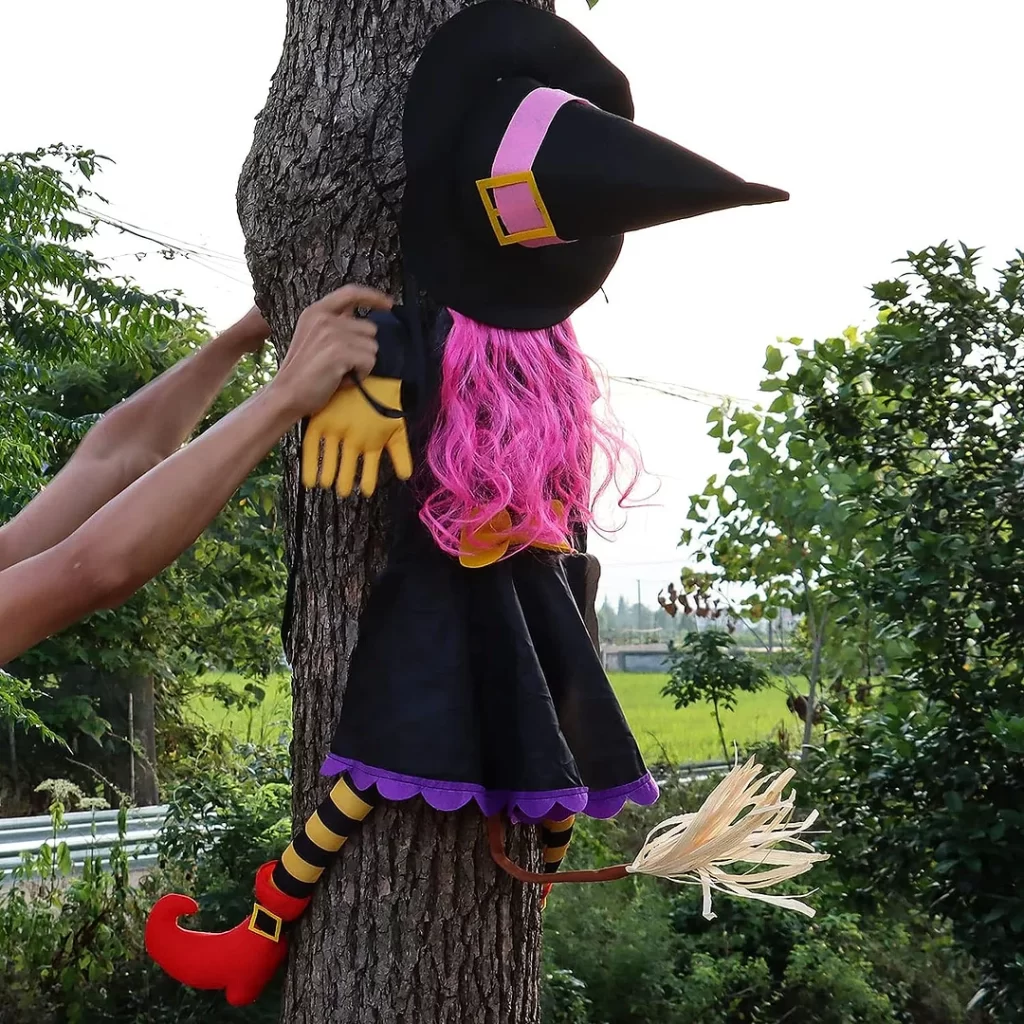 Crashing Witch into Tree Halloween Decorations Outdoor, Crashed Witch ...